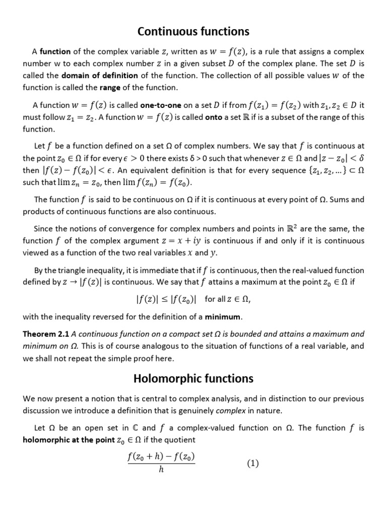 Holomorphic Functions Pdf