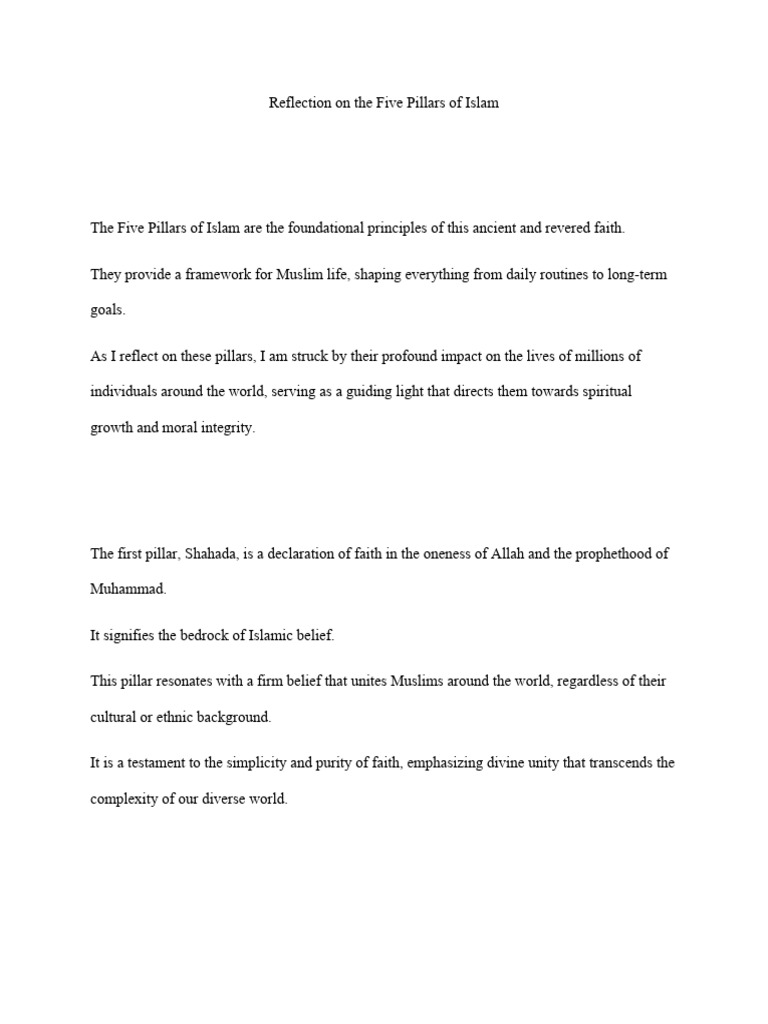 Islam Reflection 1 | PDF | Religion & Spirituality