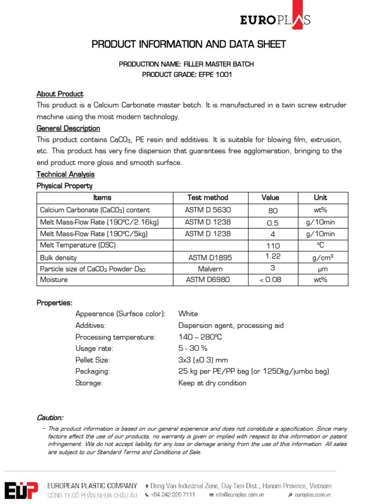 Datasheet EFPE 1001 | PDF | Extrusion | Building Materials