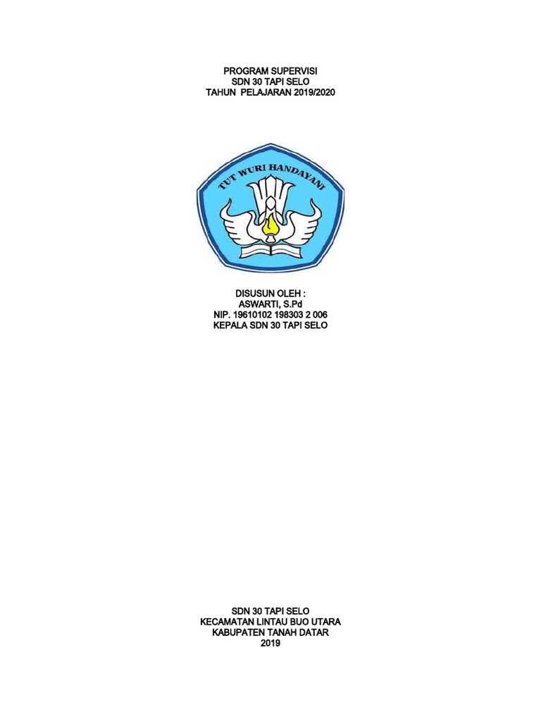 2019 Program Supervisi Kepsek | PDF