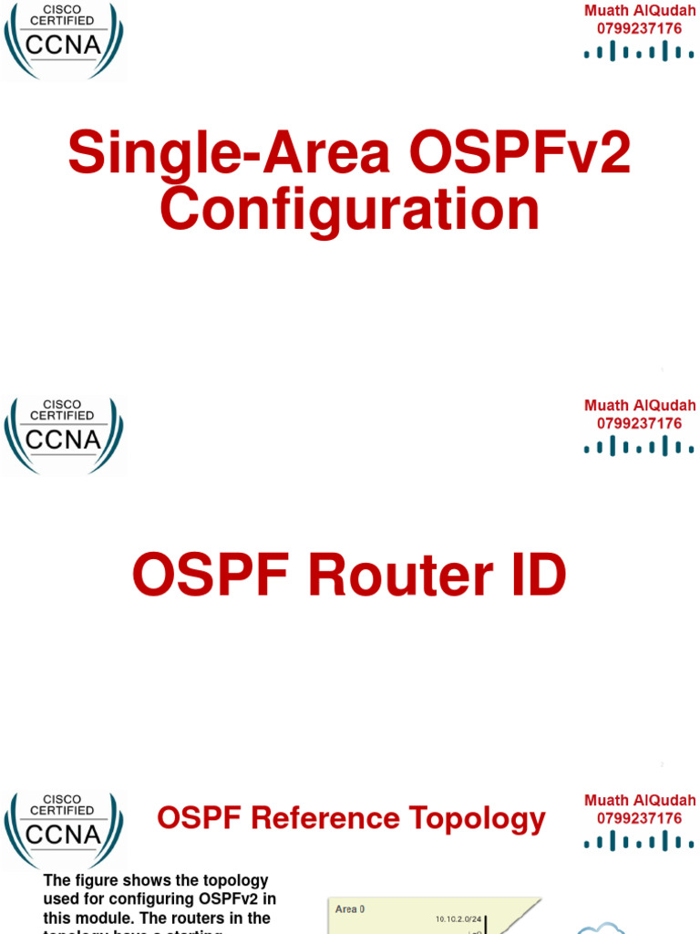 24 - Single-Area OSPFv2 Configuration | PDF | Ip Address | Routing
