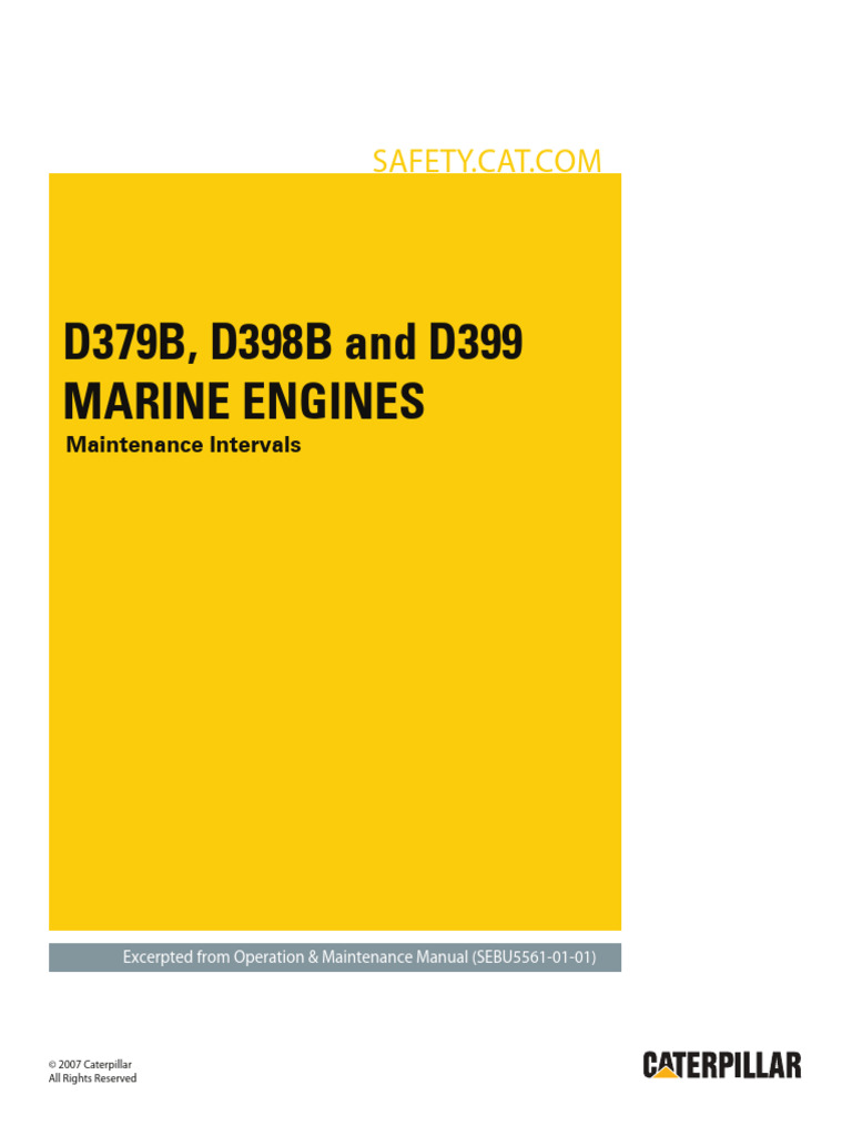 D379B, D398B, D399 Marine Engines-Maintenance Intervals | PDF