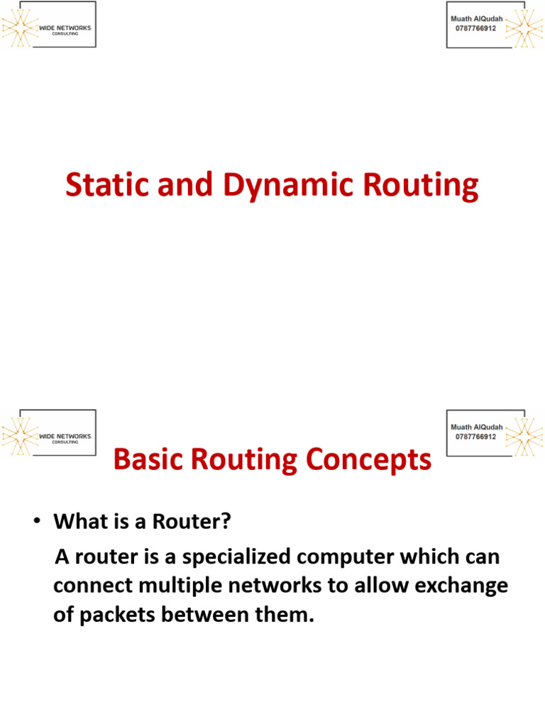 22- Static and Dynamic Routing | PDF | Routing | Ip Address