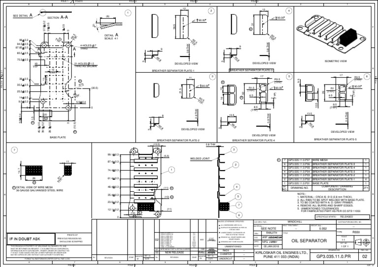 Oil Separator Component Drawing | PDF | Secondary Sector Of The Economy ...
