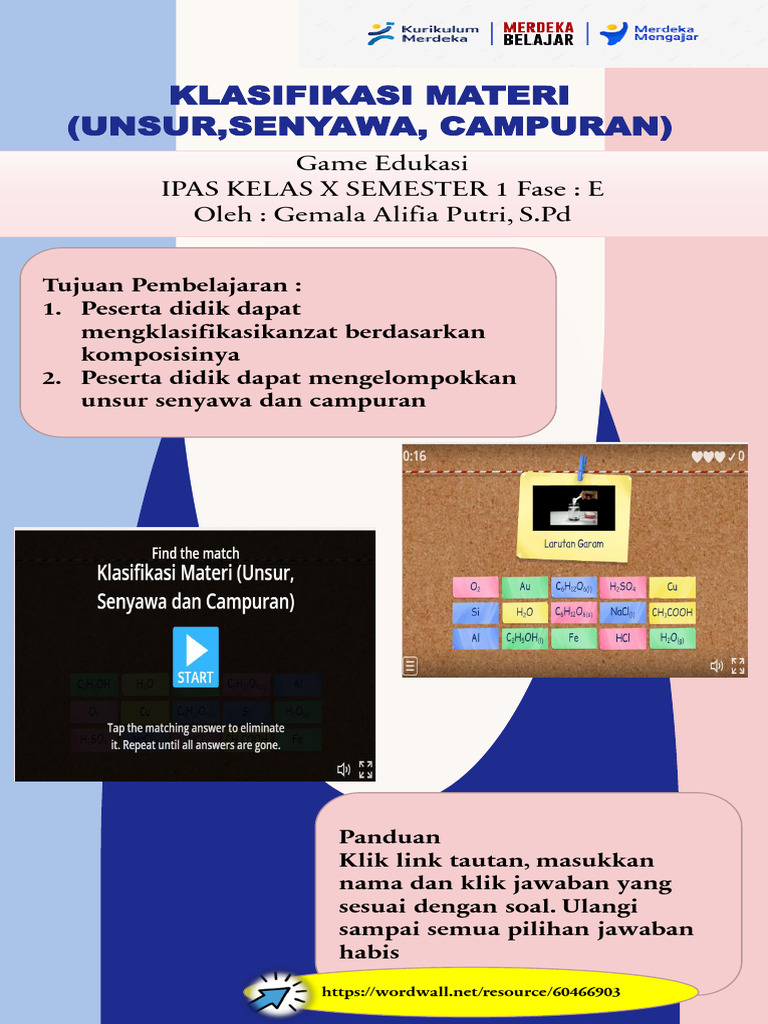 Tugas Pembatik Level 3 - Edu Game Klasifikasi Materi | PDF
