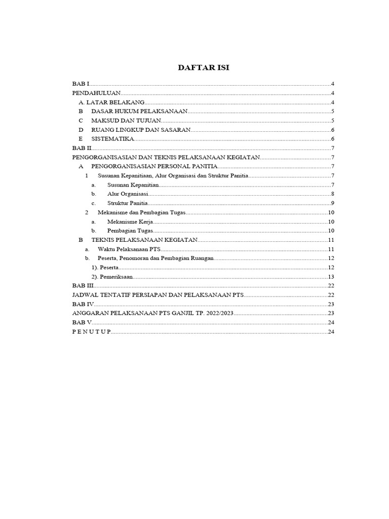 Program PTS Ganjil 2022-2023 | PDF