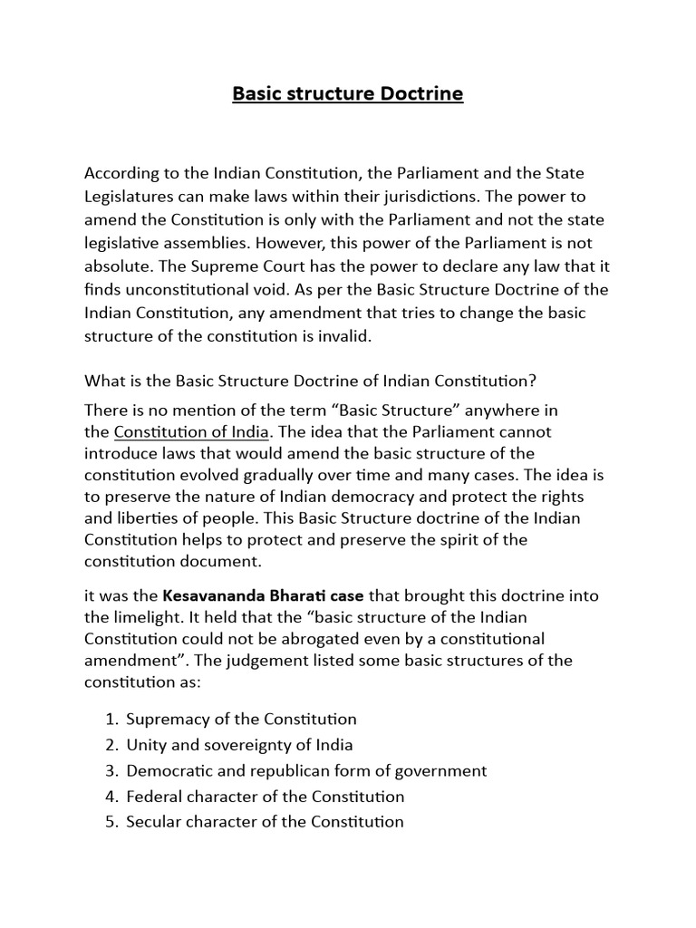 Basic Structure Doctrine Group Ass Consti 1 | PDF | Statutory Law ... Basic Structure Doctrine Group Ass Consti 1 | PDF | Statutory Law ...