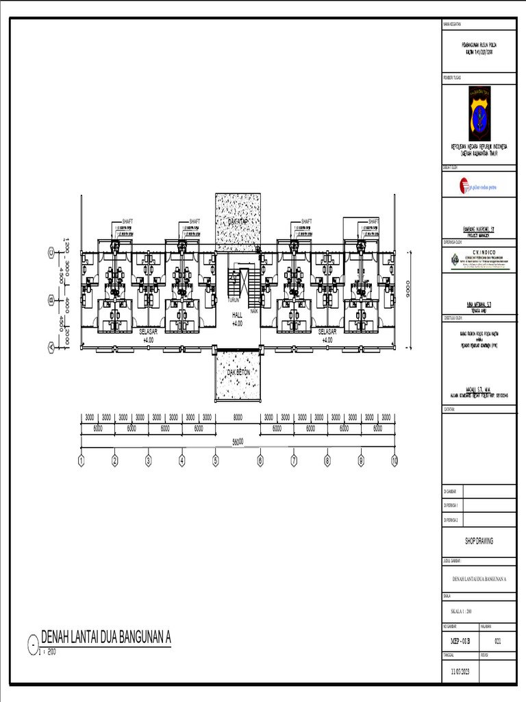 Denah Lantai Dua Bangunan A: Dak Atap | PDF