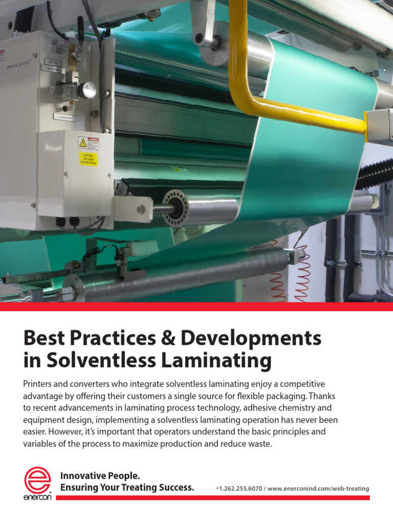 Enercon Best Practices Developments in Solventless Laminating | PDF | Adhesive | Lamination