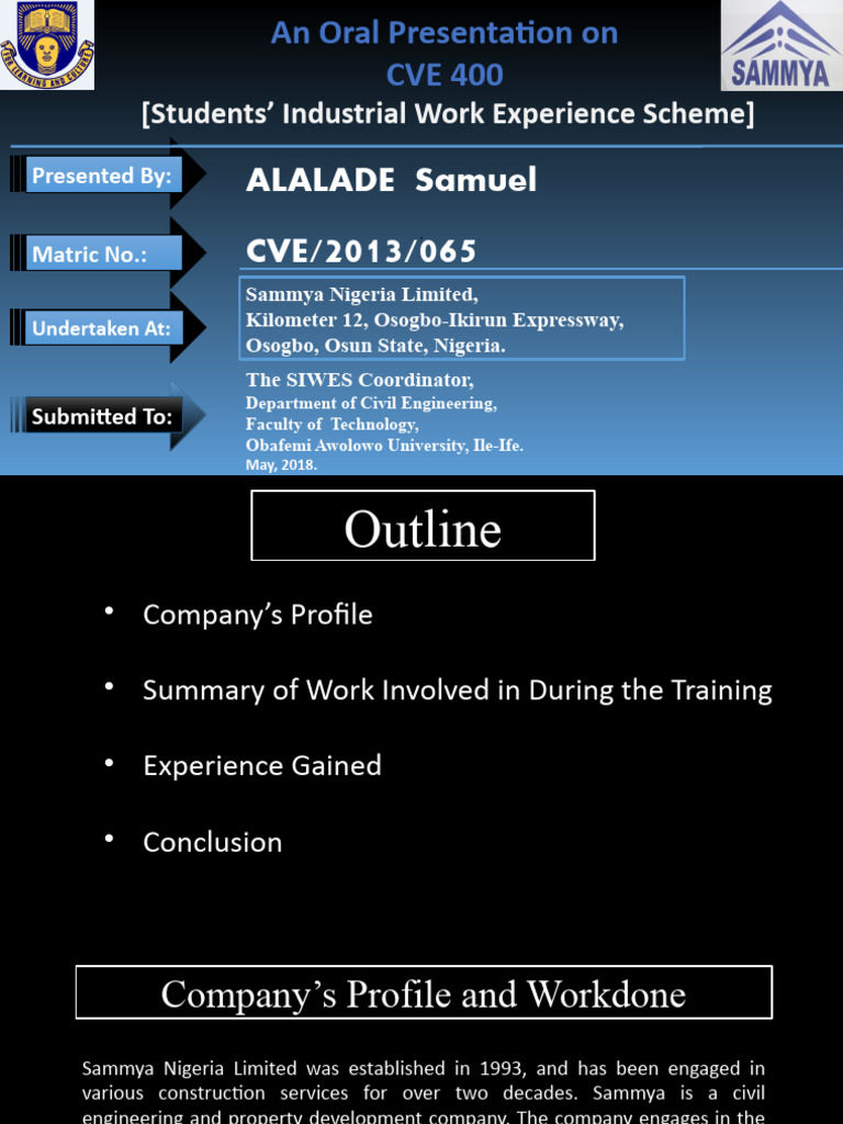 SIWES Report Example For Civil Engineering Students II | PDF | Real ...