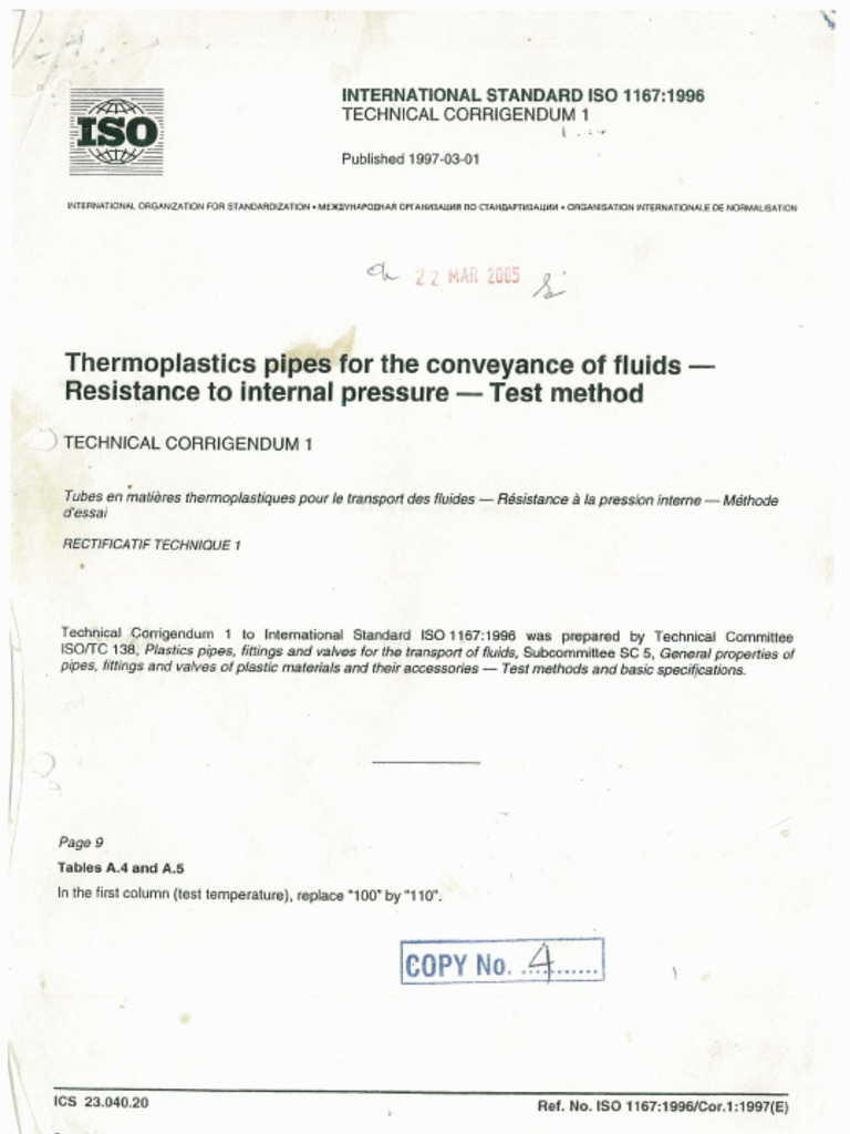 ISO 1167-1 Hydro New | PDF