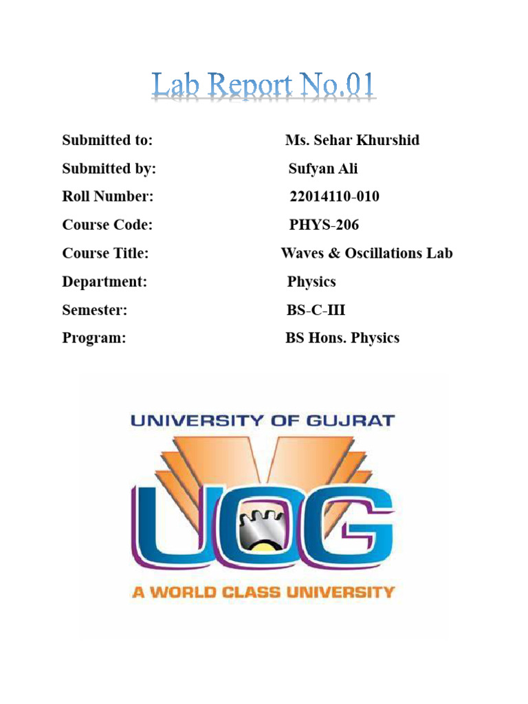 Lab Report 02 BS-III | PDF | Damping | Oscillation