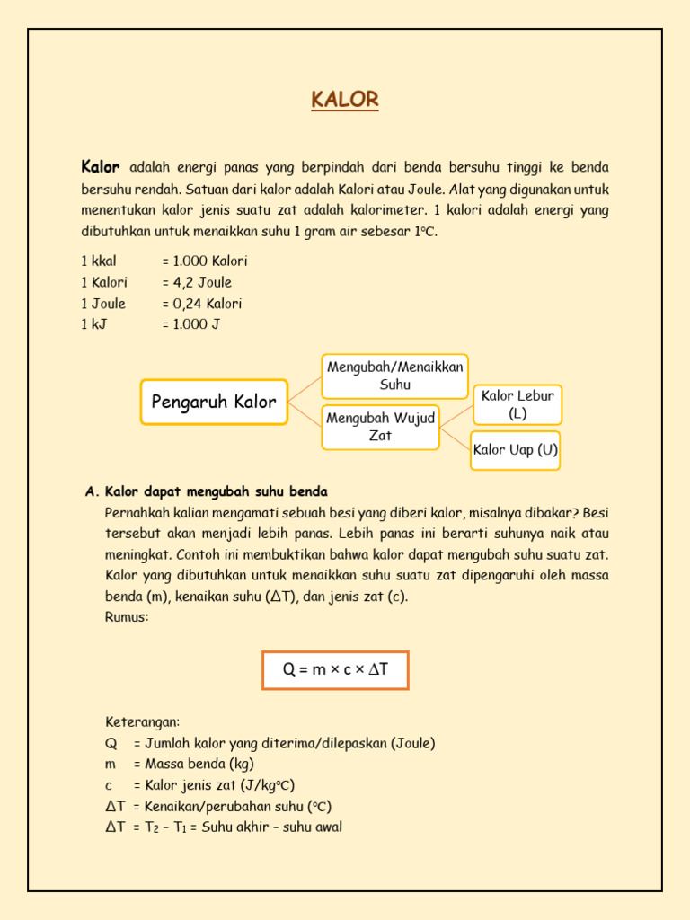 Materi Kalor Kelas 7 230925 100251 | PDF