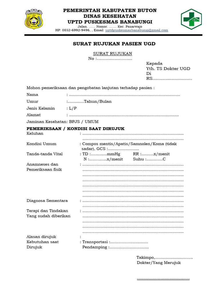 Surat Rujukan Ugd | PDF