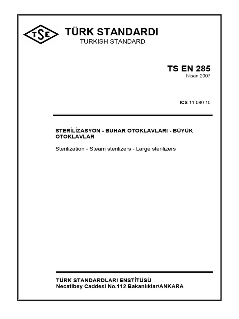 Ts en 285 Steri̇li̇zasyon - Buhar Otoklav | PDF