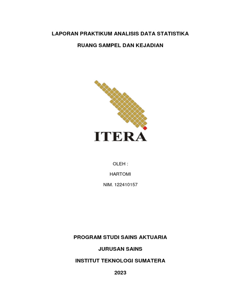Laporan Praktikum Analisis Data Statistika Ruang Sampel Dan Kejadian | PDF