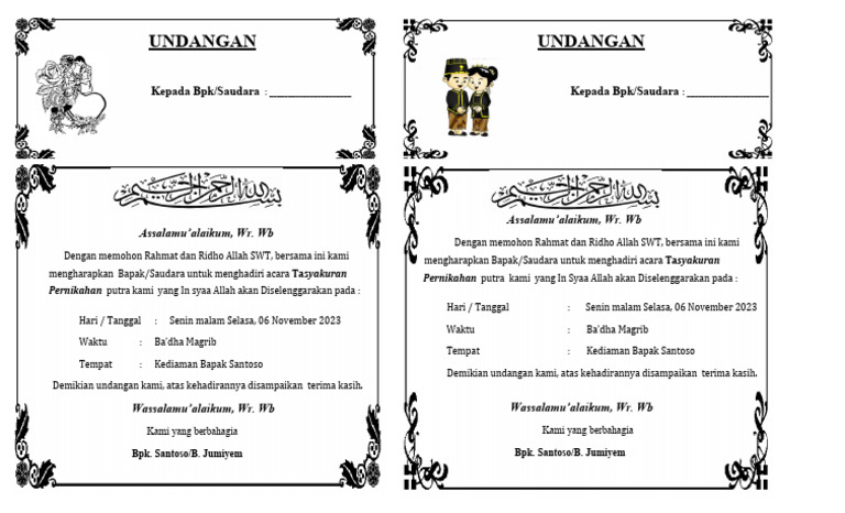 Undangan Syukuran Manten | PDF