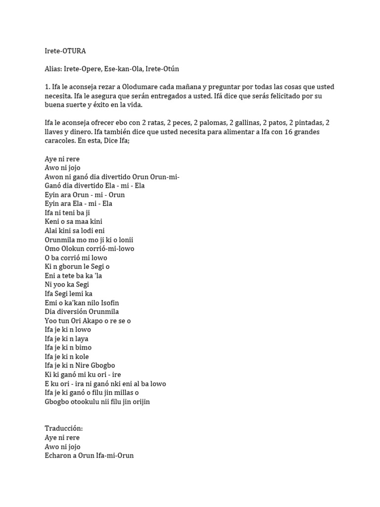 14 Irete Otura Ingles | PDF | Santeria