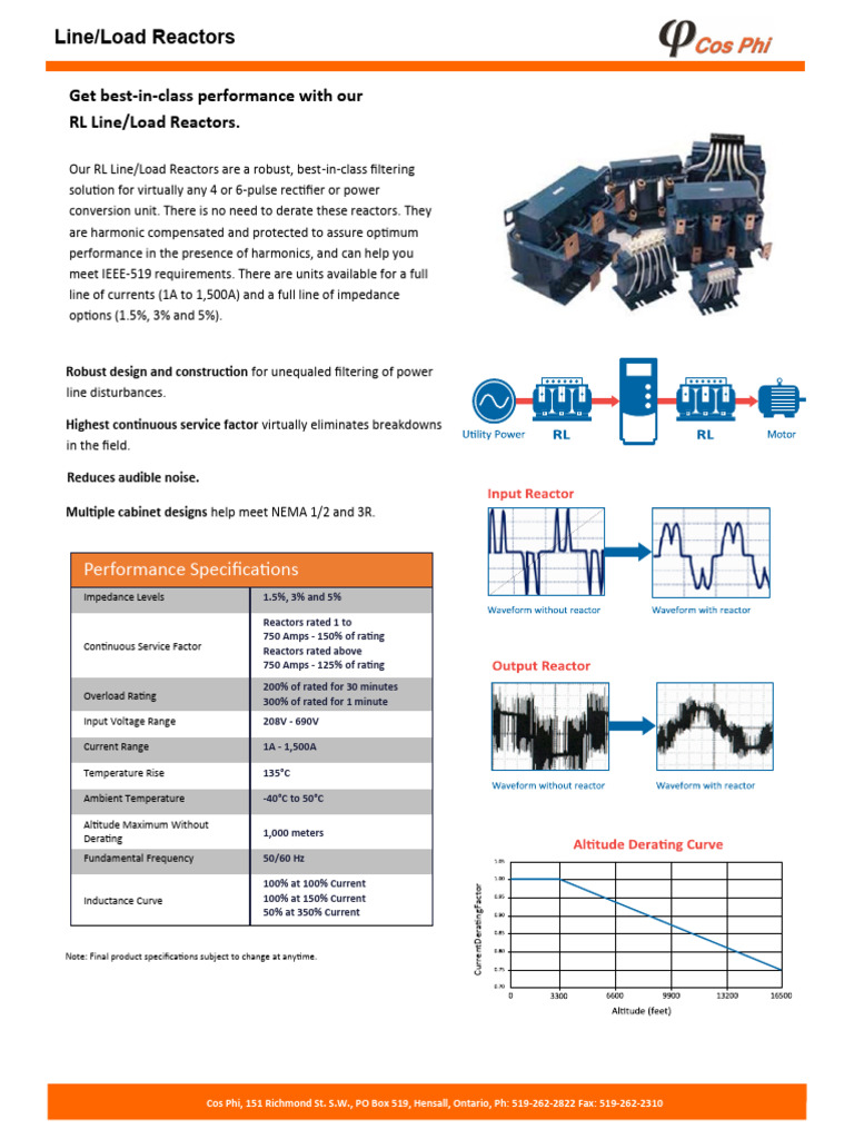 Line Load Reactors | PDF | Mains Electricity | Manufactured Goods