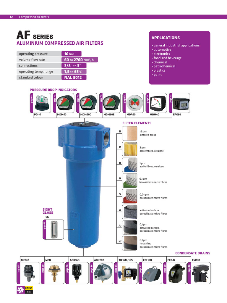 Compressed Air Filter Elements Guide | PDF