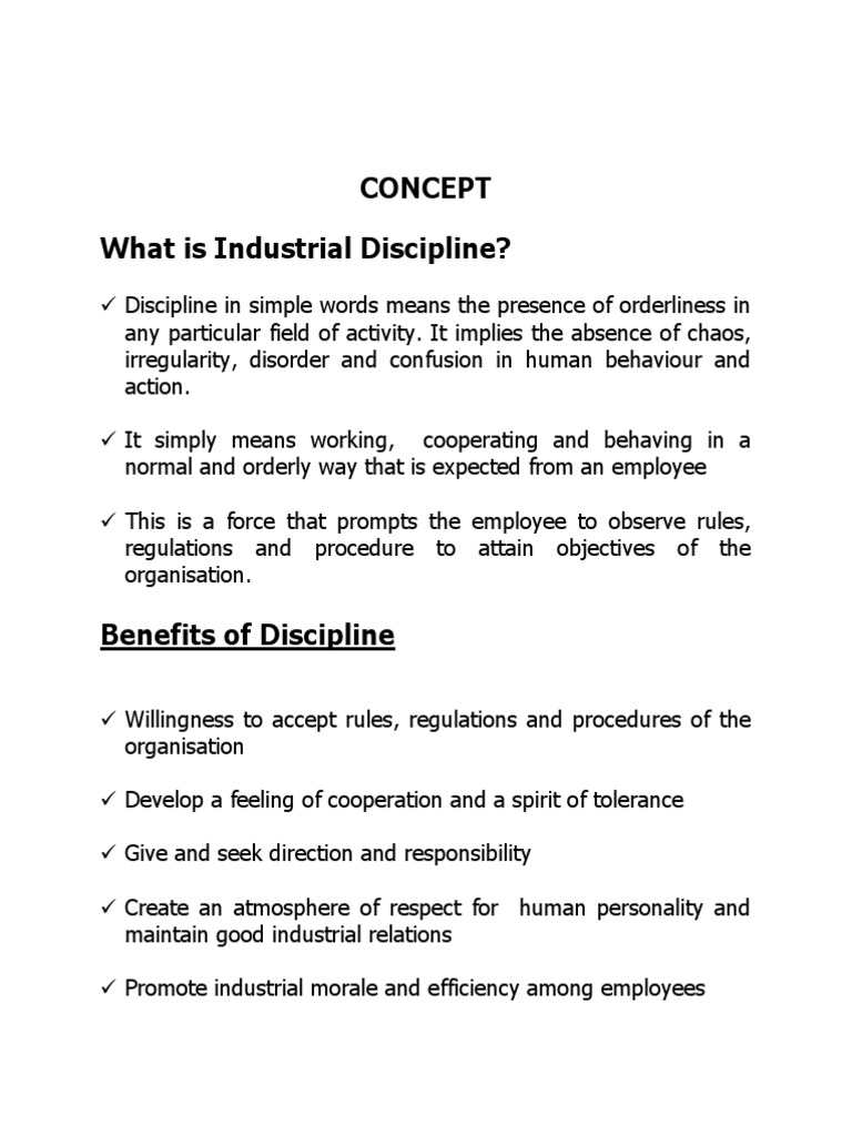 Concept What Is Industrial Discipline? | PDF | Cross Examination | Witness