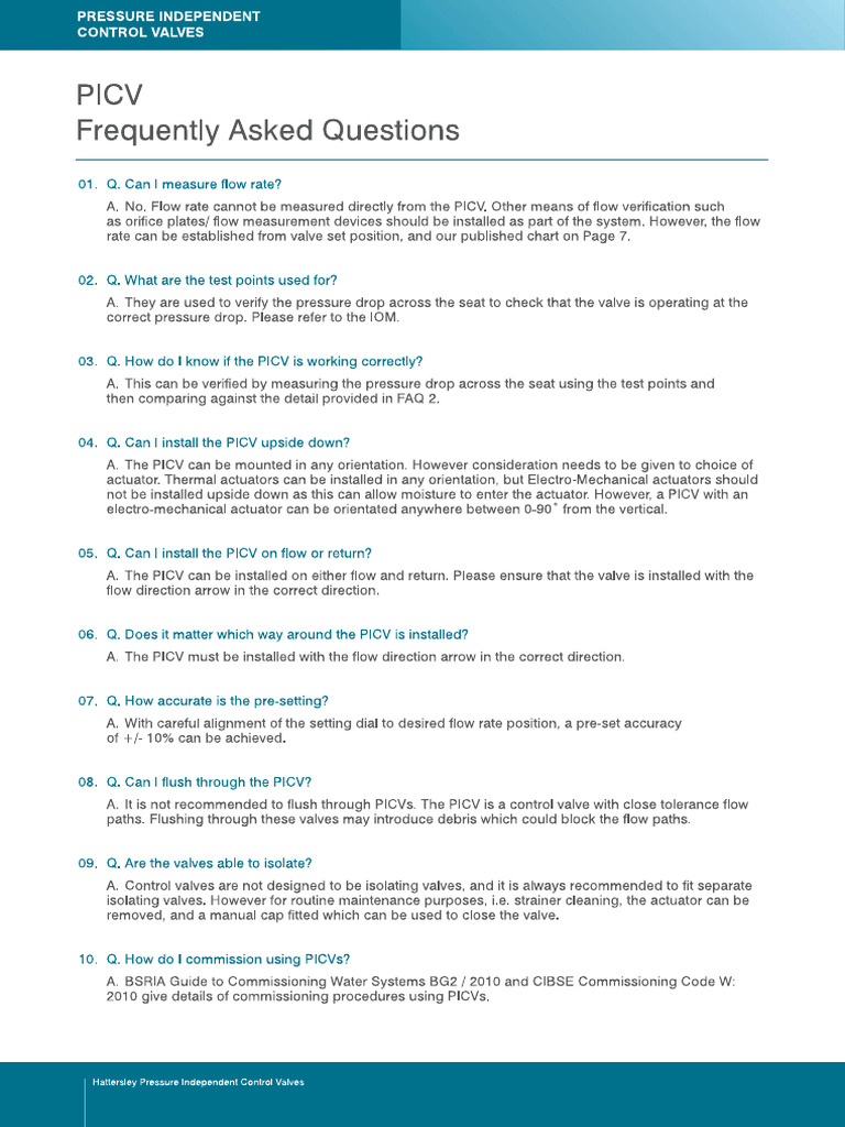 Hattersley PICV FAQs | PDF