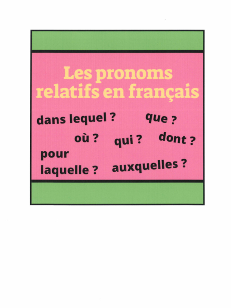 Pronoms Relatifs | PDF