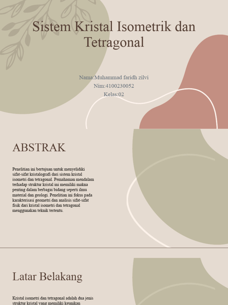 Sistem Kristal Isometrik Dan Tetragonal - PPTX Paridh | PDF