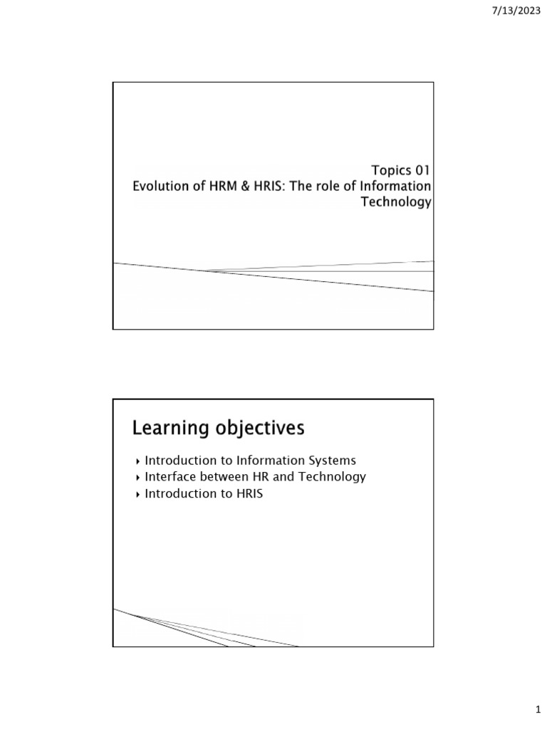 Evolution of HRM HRIS - The Role of Information Technology | PDF ...