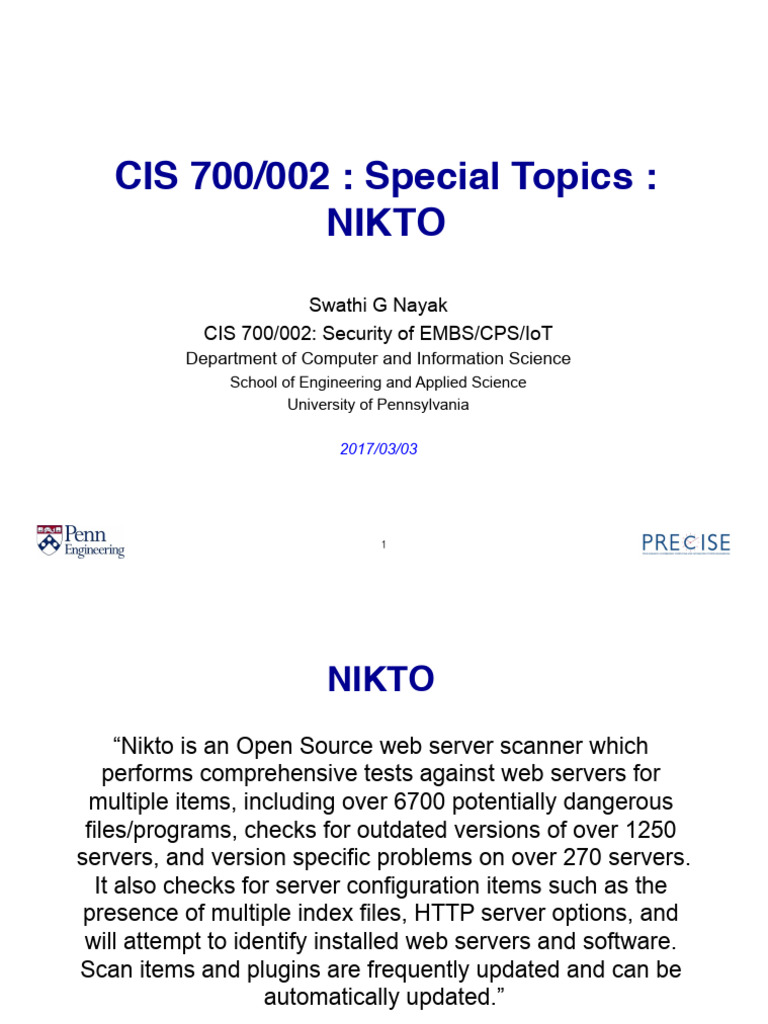 Nikto | PDF | Web Server | Internet & Web