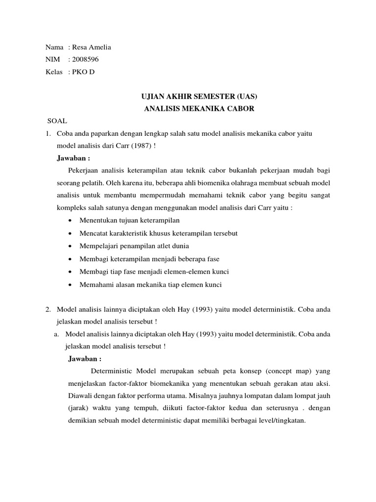 Analisis Mekanika Cabor: Model Carr dan Hay | PDF