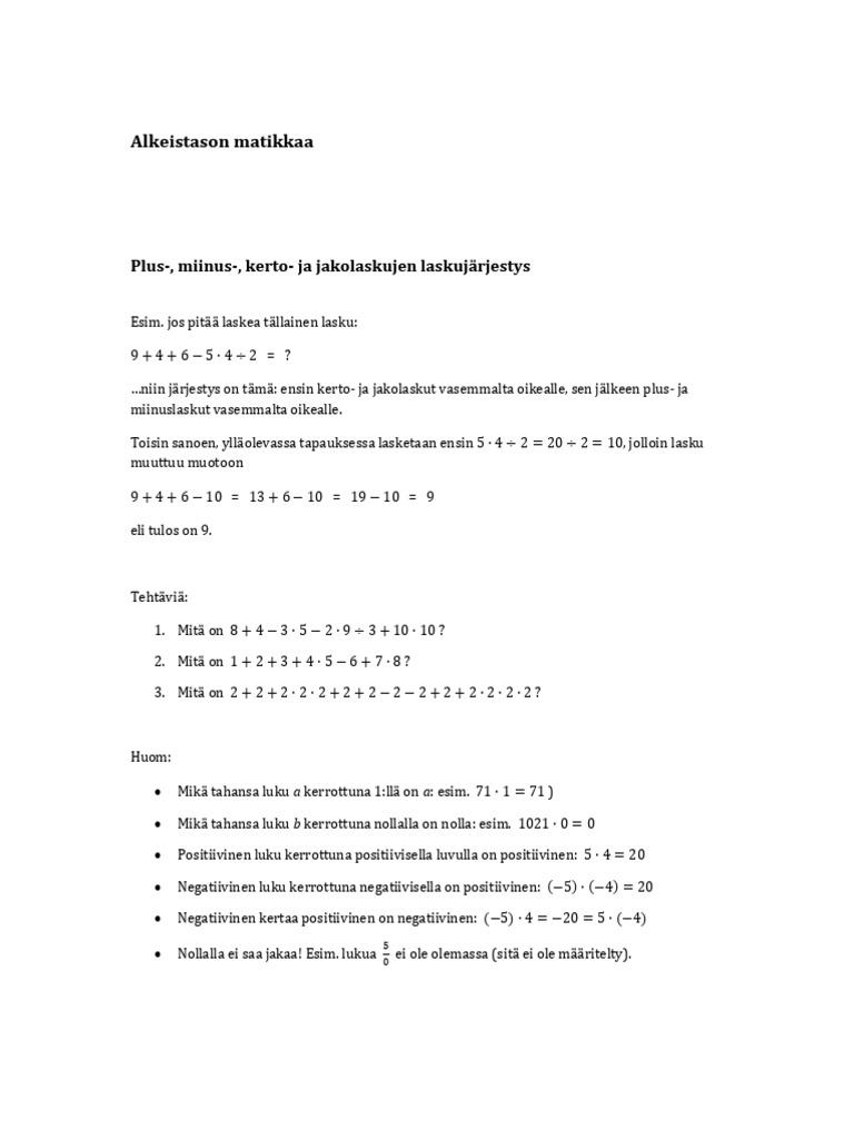 Maths Finnish | PDF