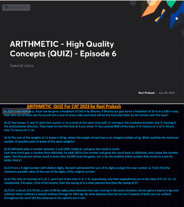 ARITHMETIC High Quality Concepts QUIZ Episode 6 No Anno | PDF