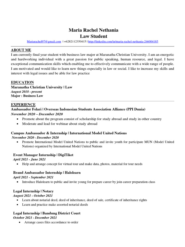 CV Maria Rachel PDF | PDF