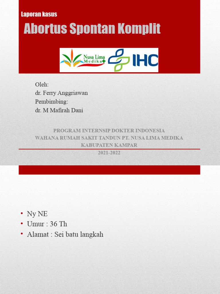 Laporan Kasus Abortus Spontan Komplit | PDF