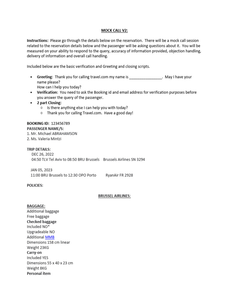 Mock Call Reviewer | PDF