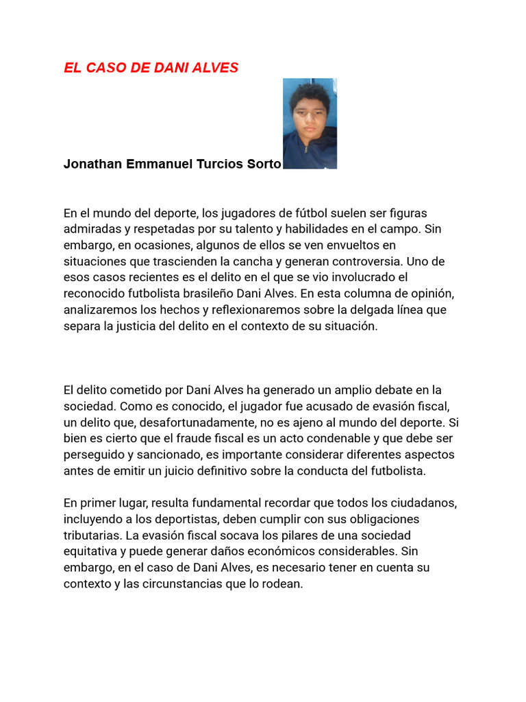 Columna de Opinion 8° Jonathan Emmanuel Turcios Sorto | PDF | Evasión ...