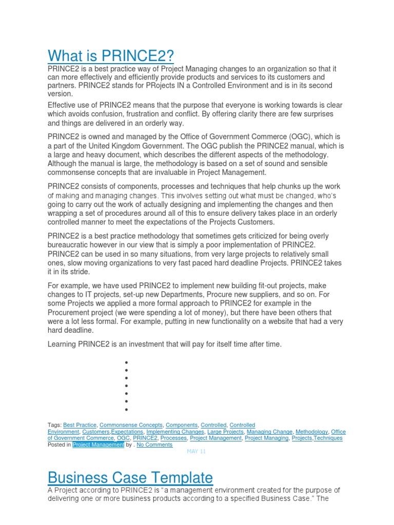 What Is PRINCE2?: Project Management | PDF | Project Management | Goal