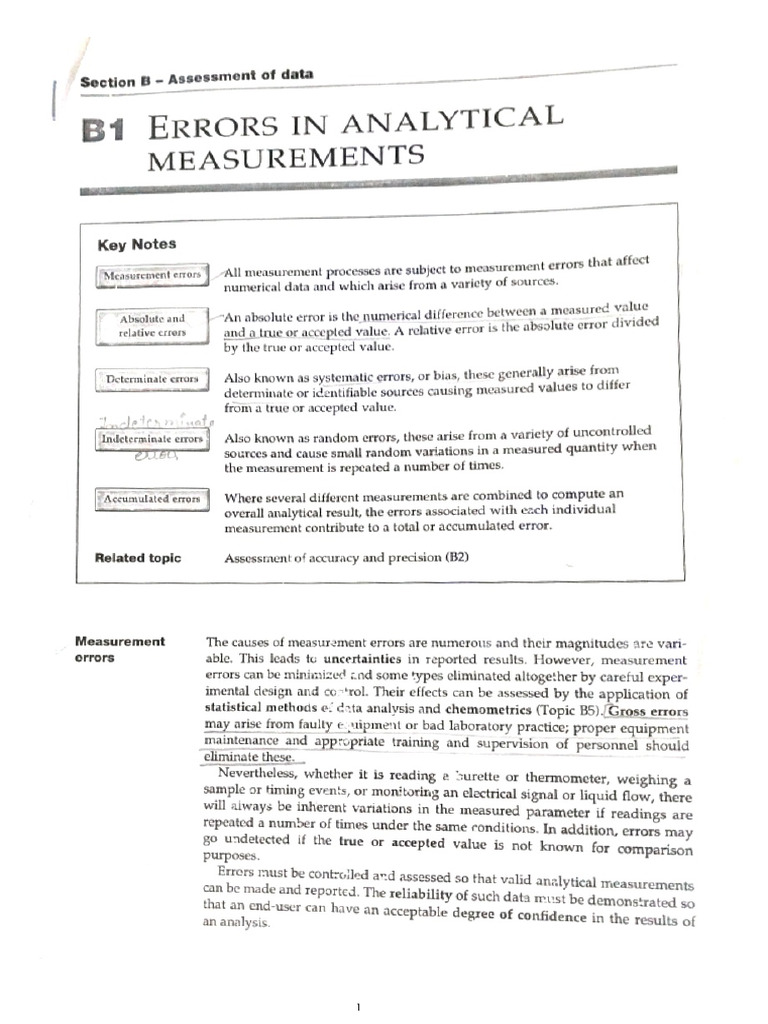 Analytical Chemistry Errors Pdf