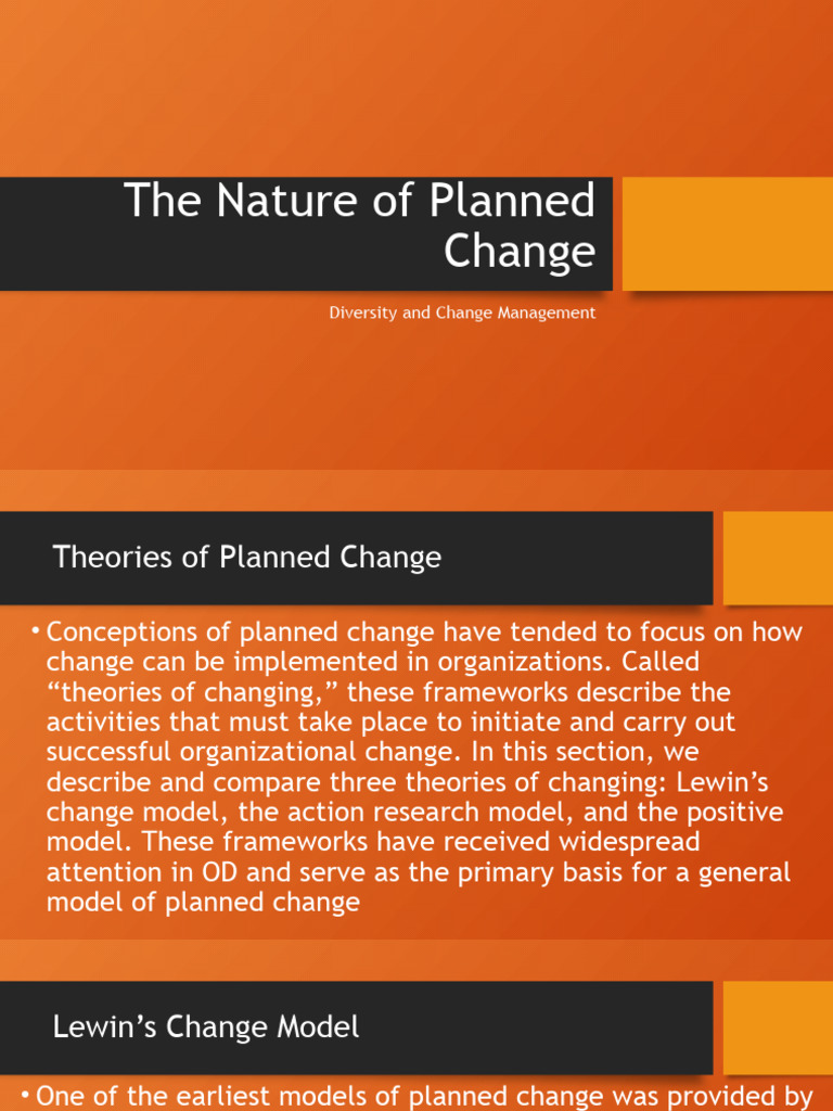 The Nature of Planned Change | PDF | Action Research | Force