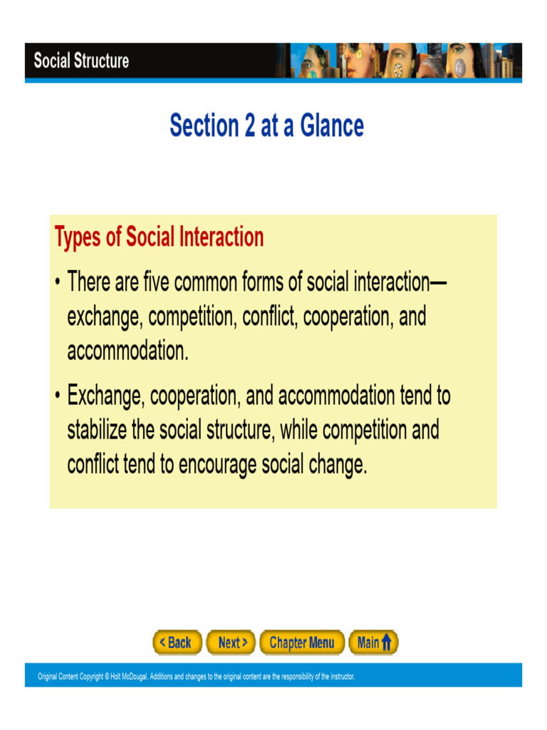 Chapter 3 - Social Structure - Section 2 - Types Of Social Interaction 