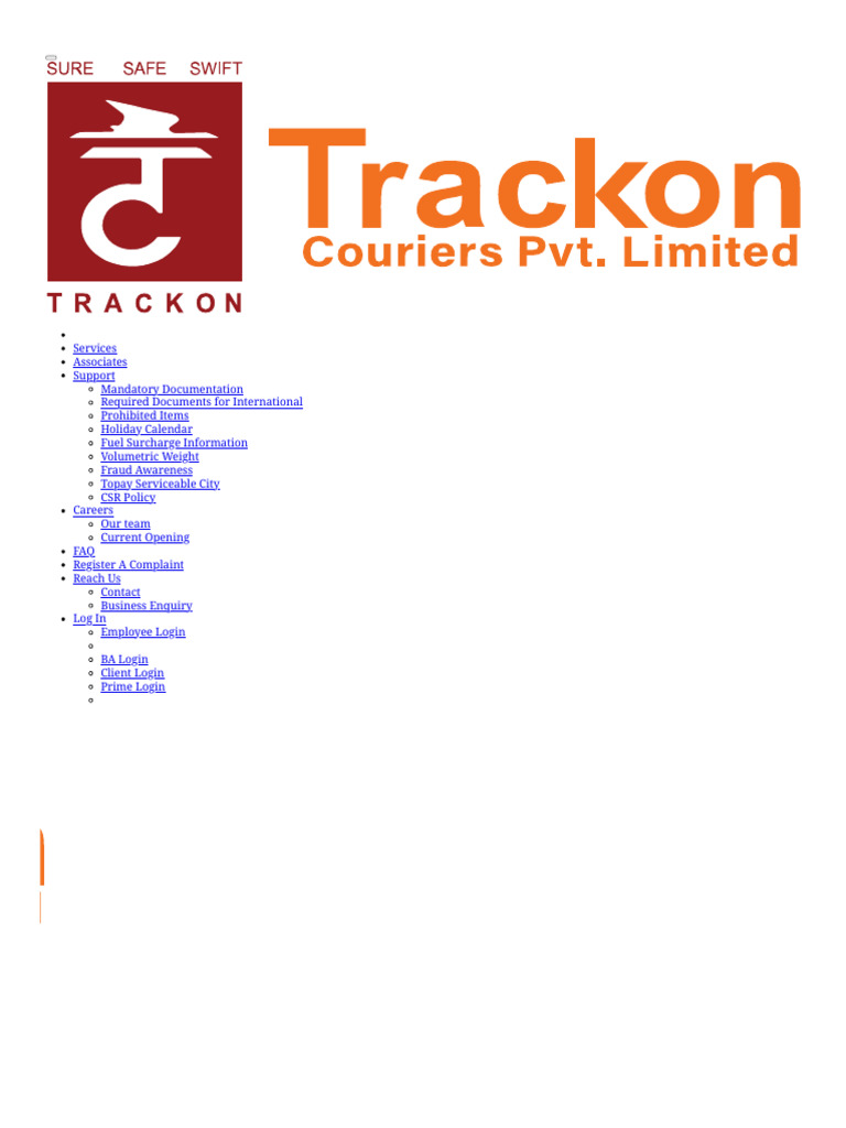 Trackon Couriers PVT - Ltd. | PDF