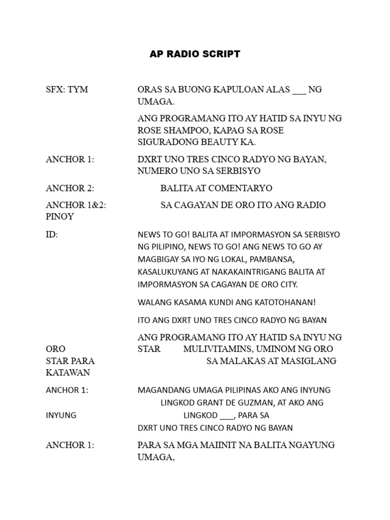 Ap Radio Script | PDF