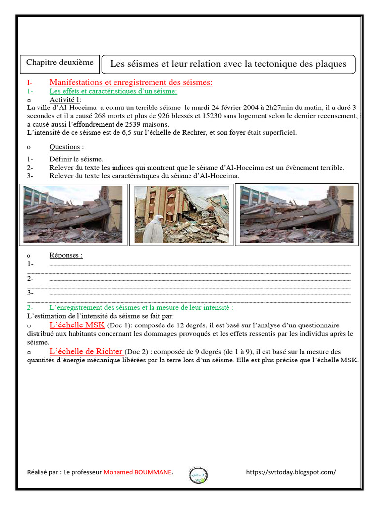 Échelles de mesure des séismes MSK et Richter | PDF | Méthodes et ...