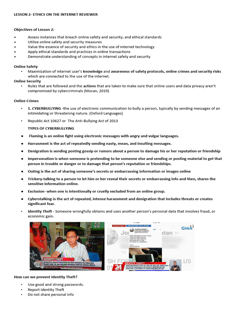 Internet Ethics and Safety Guidelines | PDF | Malware | Phishing