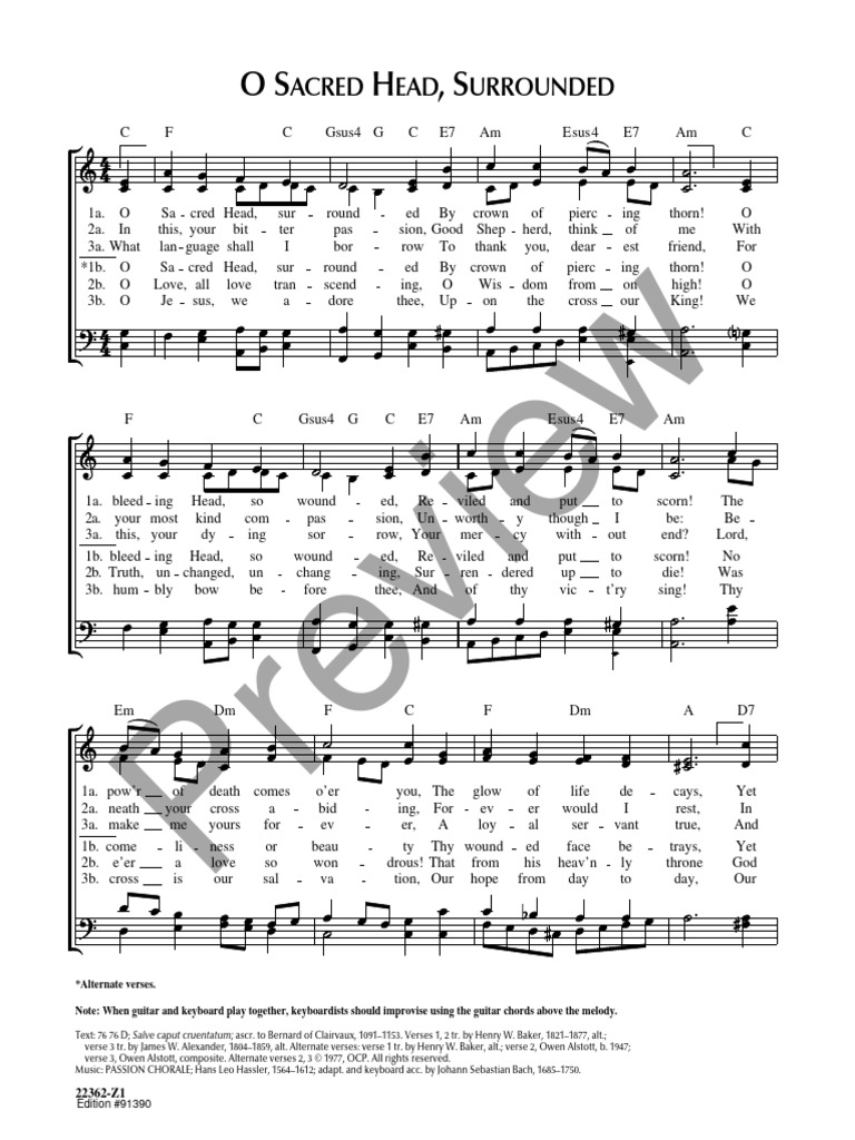 O Sacred Head, Surrounded | PDF