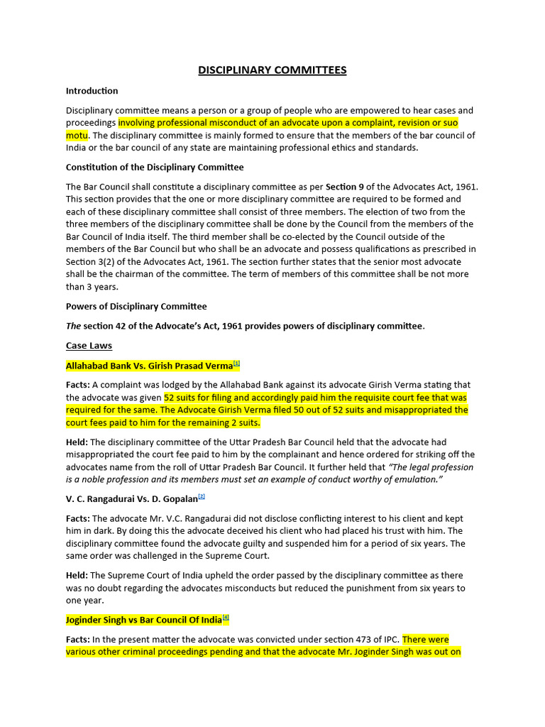 Disciplinary Committees | PDF