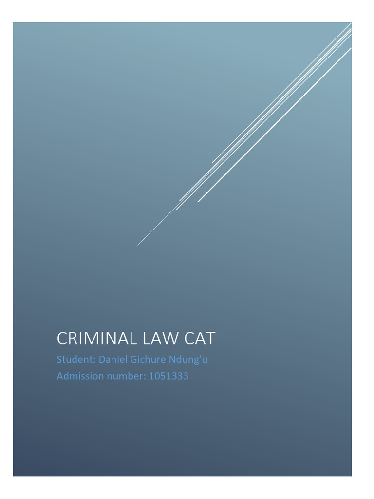Criminal Law Assignment 1 | PDF | Burden Of Proof (Law) | Damages