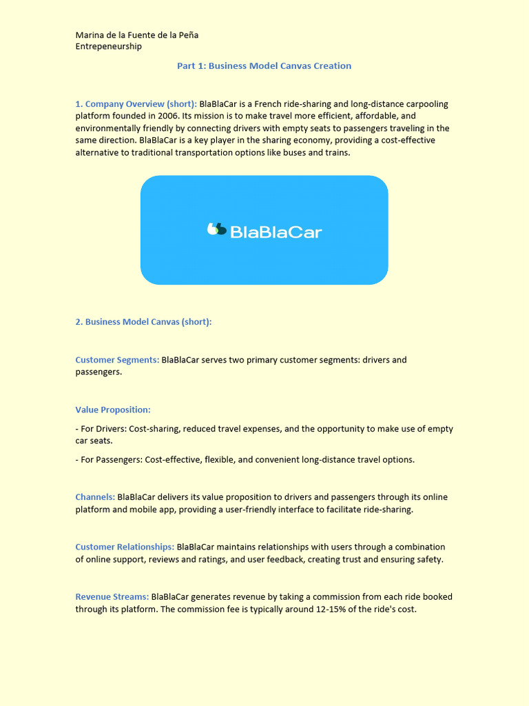 Bla Bla Car | PDF | Business Model | Business