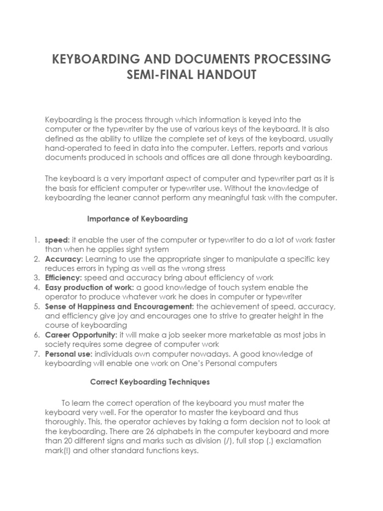 Keyboarding & Document Processing Guide | PDF